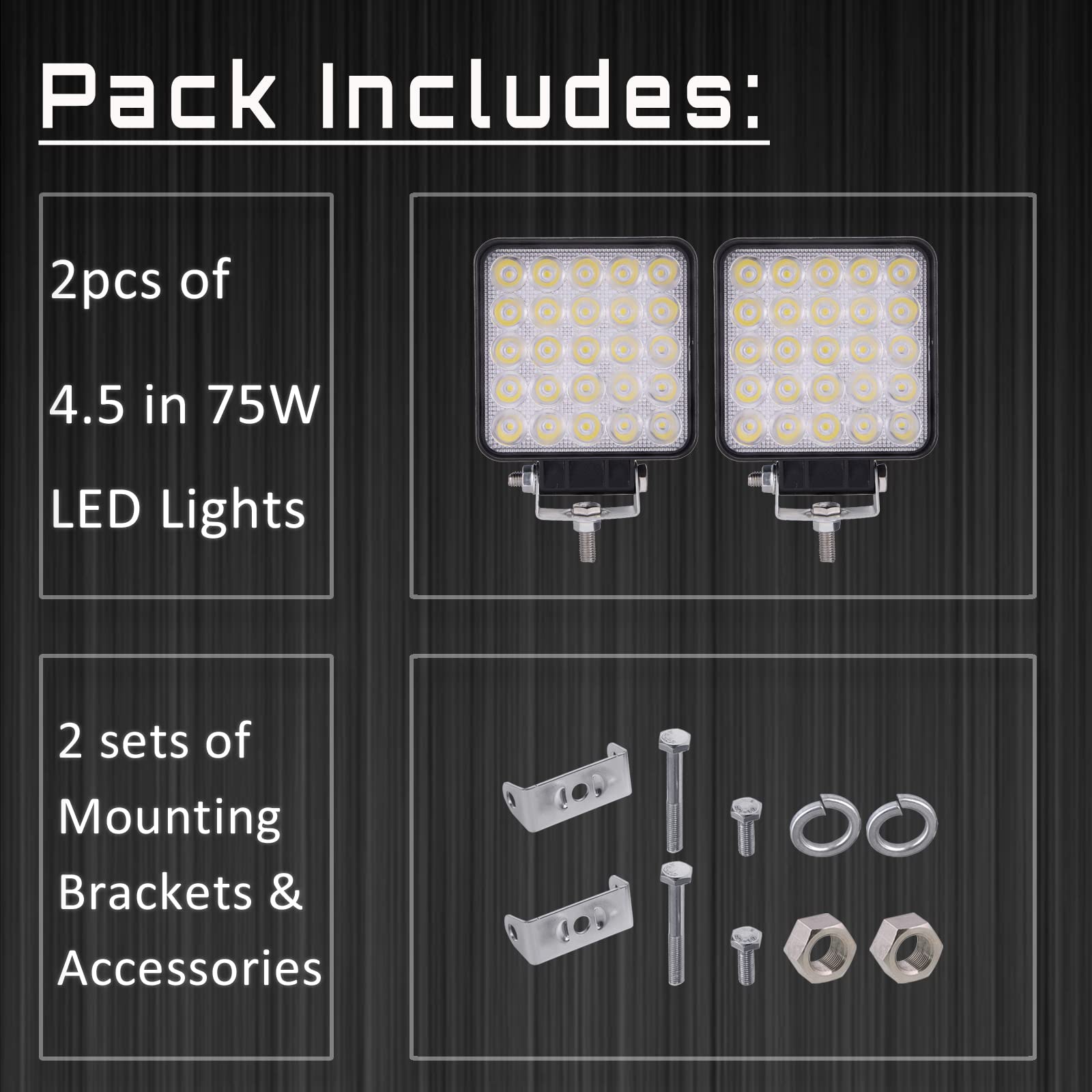 Snapklik.com : LED Work Lights For Truck, 4 Inch LED Light Pods 75W ...