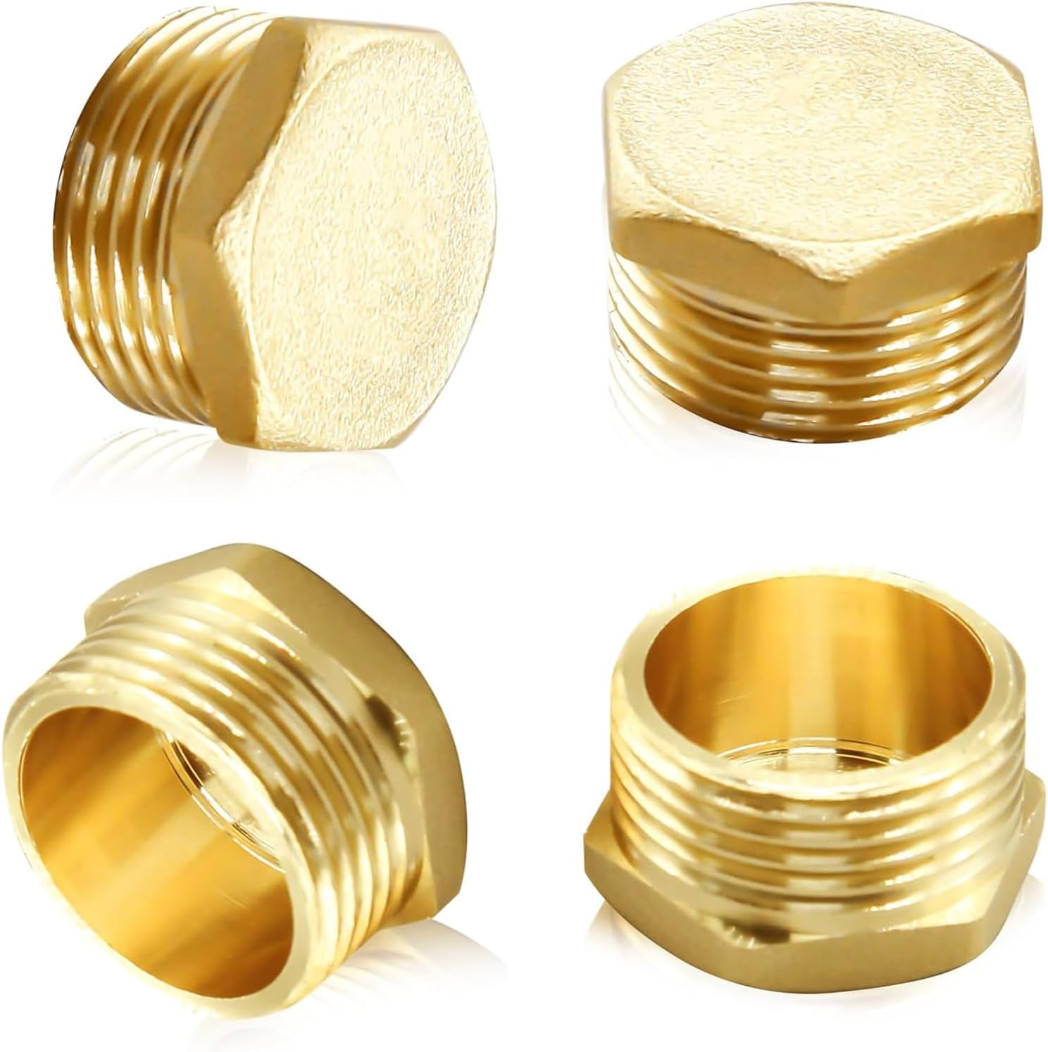 4Pcs Brass Garden Hose Plug, Faucet Cap, Outdoor 3/4 Inch Hose End Plug ...