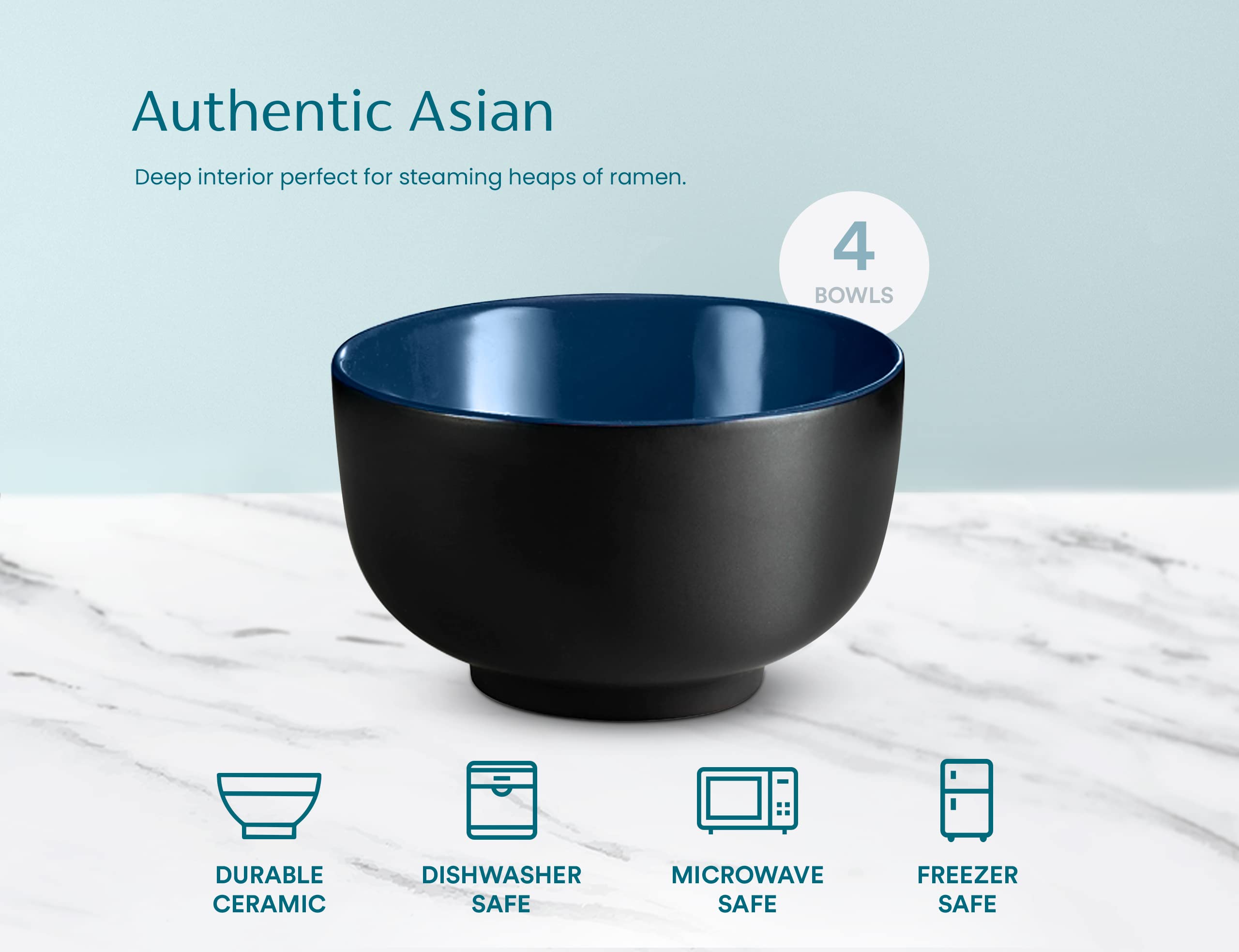 Snapklik.com : KooK Ramen Bowl, Japanese Bowls, Noodle Bowls, Large ...