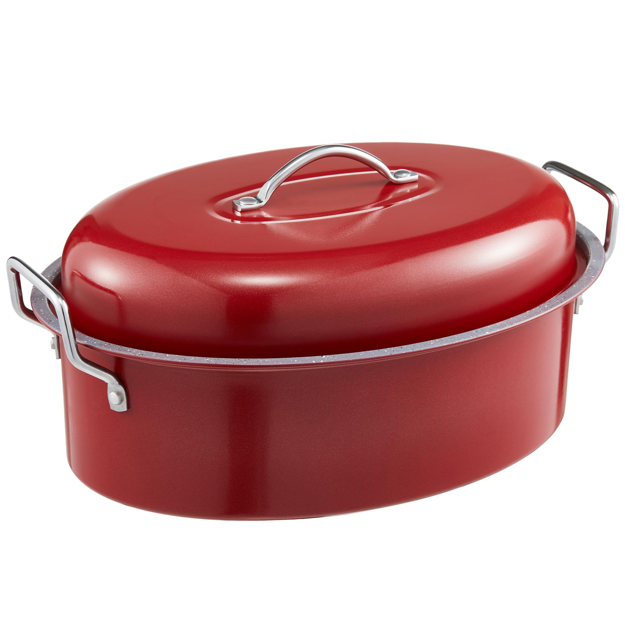 HONGBAKE 18 Inch Nonstick Turkey Roasting Pan with Rack and Lid, Carbon ...