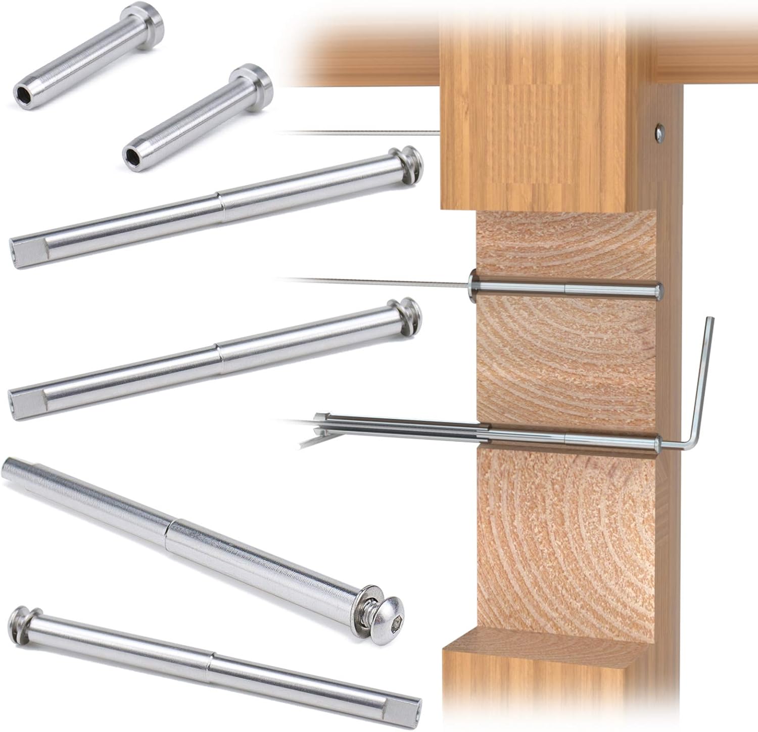 Muzata 10Pair 1/8" Cable Railing Kit Upgraded Patent Tensioner Fitting ...