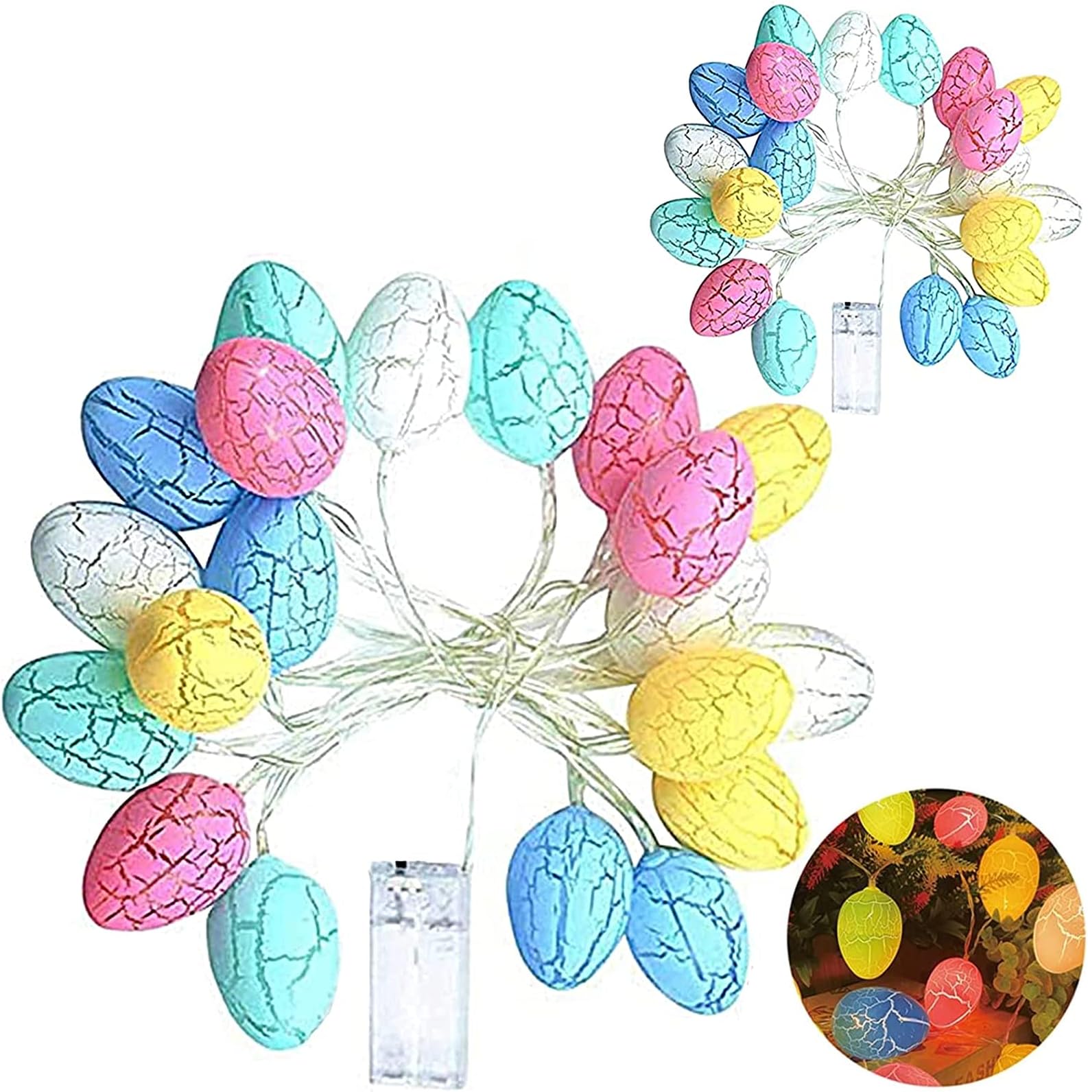 Amazon.com: Apol Easter Egg Warm White String Light 10 LED Eggs Shape ...
