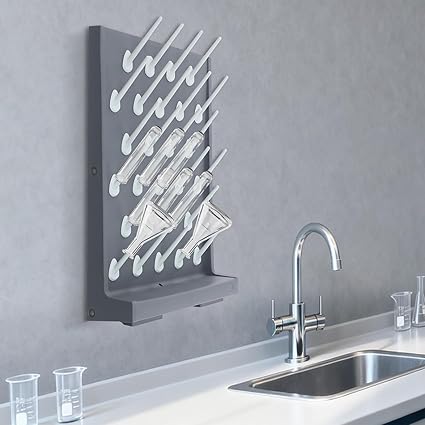 Amazon.com: LIAUHO 2Pcs 27 Pegs Lab Drying Rack, Wall Mounted/Desktop ...