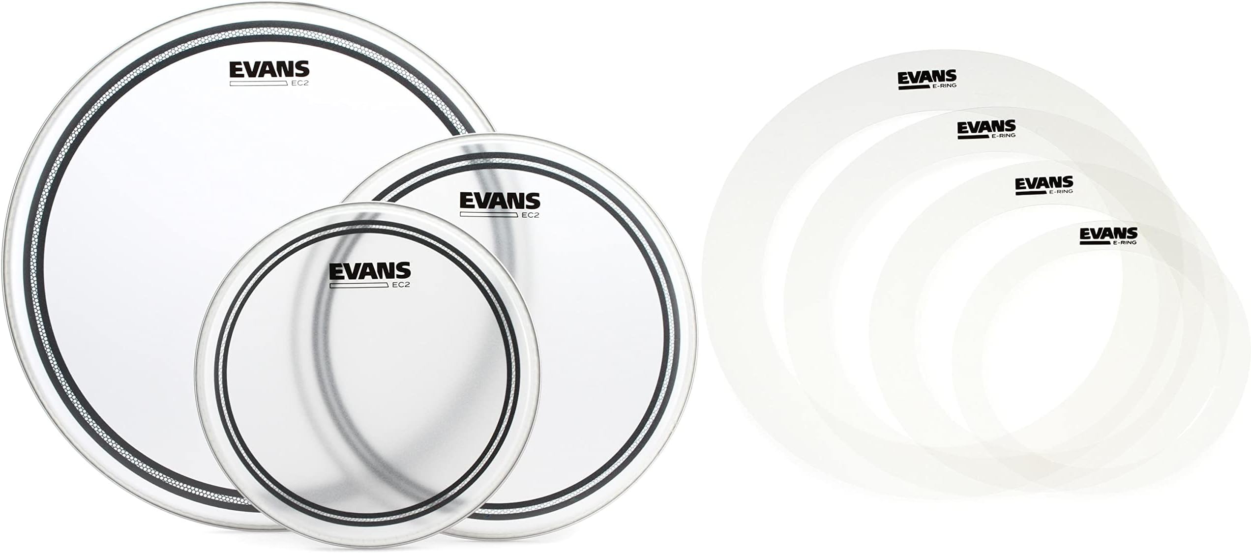 Amazon.com: Evans EC2S Frosted 3-piece Tom Pack - 10/12/16 inch + Evans ...