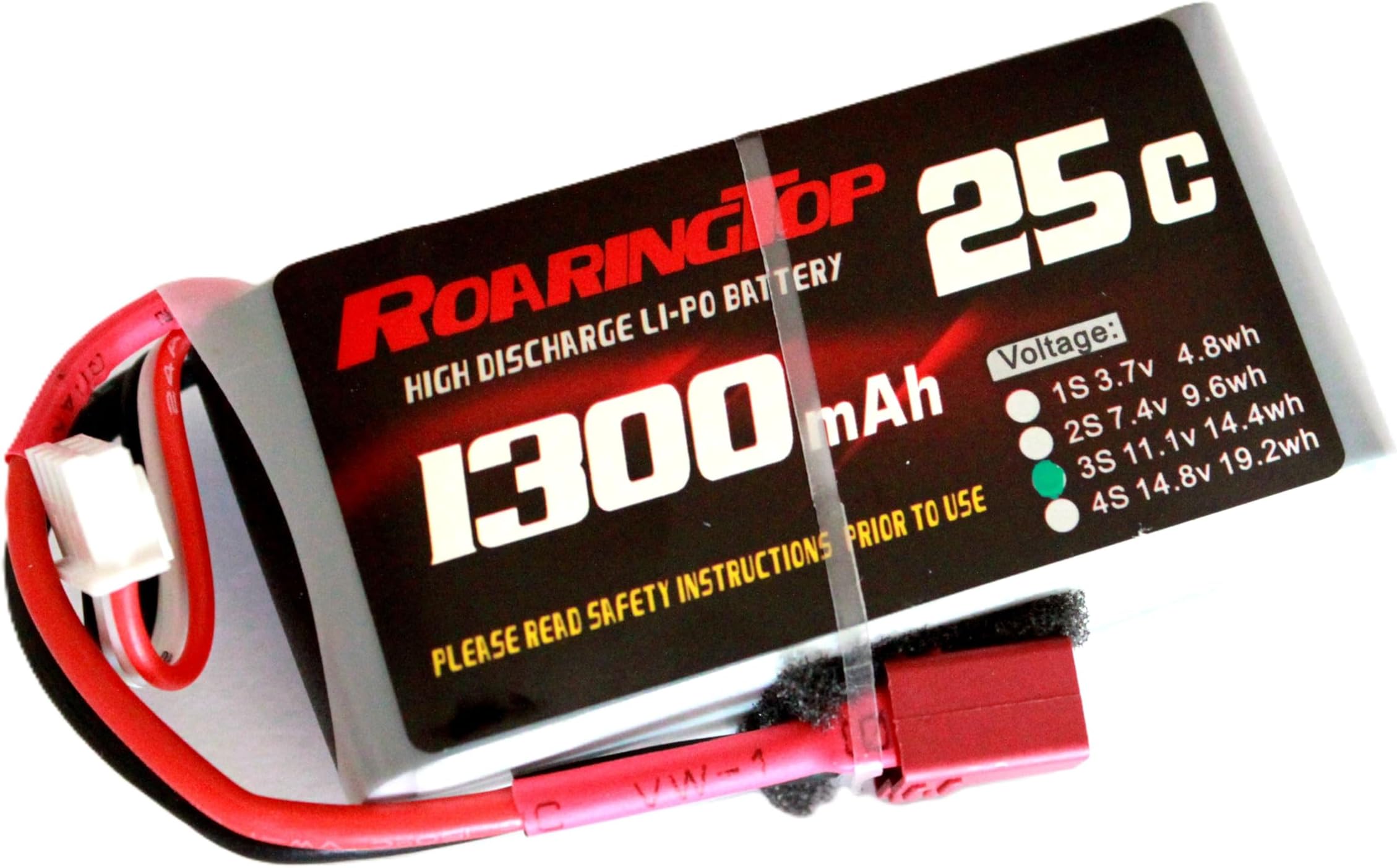 Amazon.com: Fms Lipo Battery Lithium Battery 11.1V 1300mAh 25C 3S RC ...