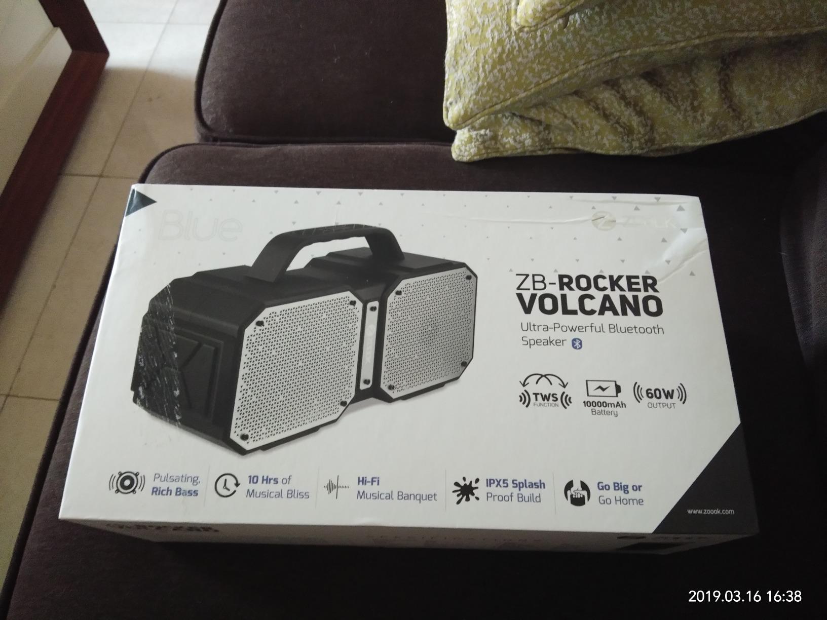 Zoook Rocker Volcano 60 Watts TWS Bluetooth Party Speaker - Extra Loud ...