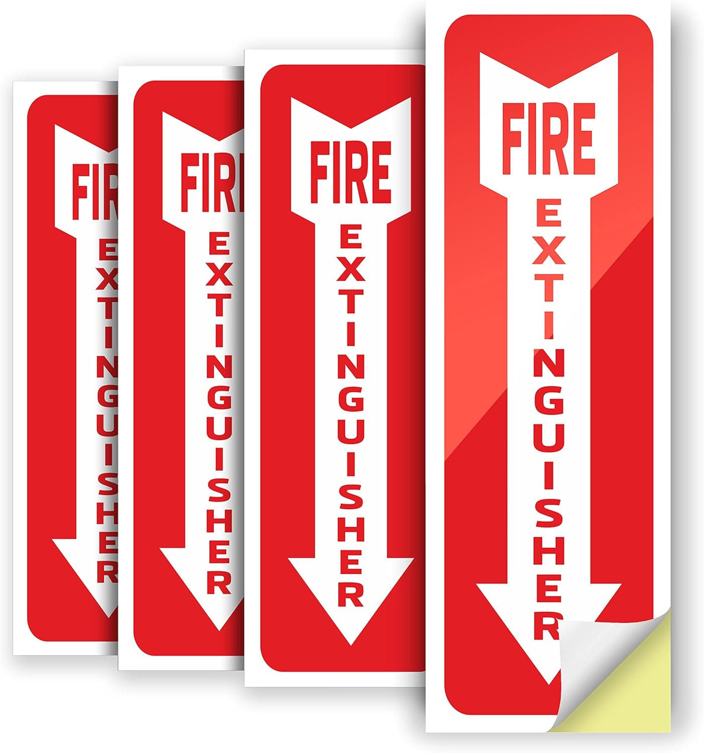 Amazon.com: Set of 4 Fire Extinguisher Signs Stickers – Premium Self ...