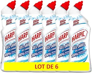 HARPIC Gel WC Javel 750 ml (Lot de 6, Eclat et Blancheur) : Amazon.fr: Epicerie