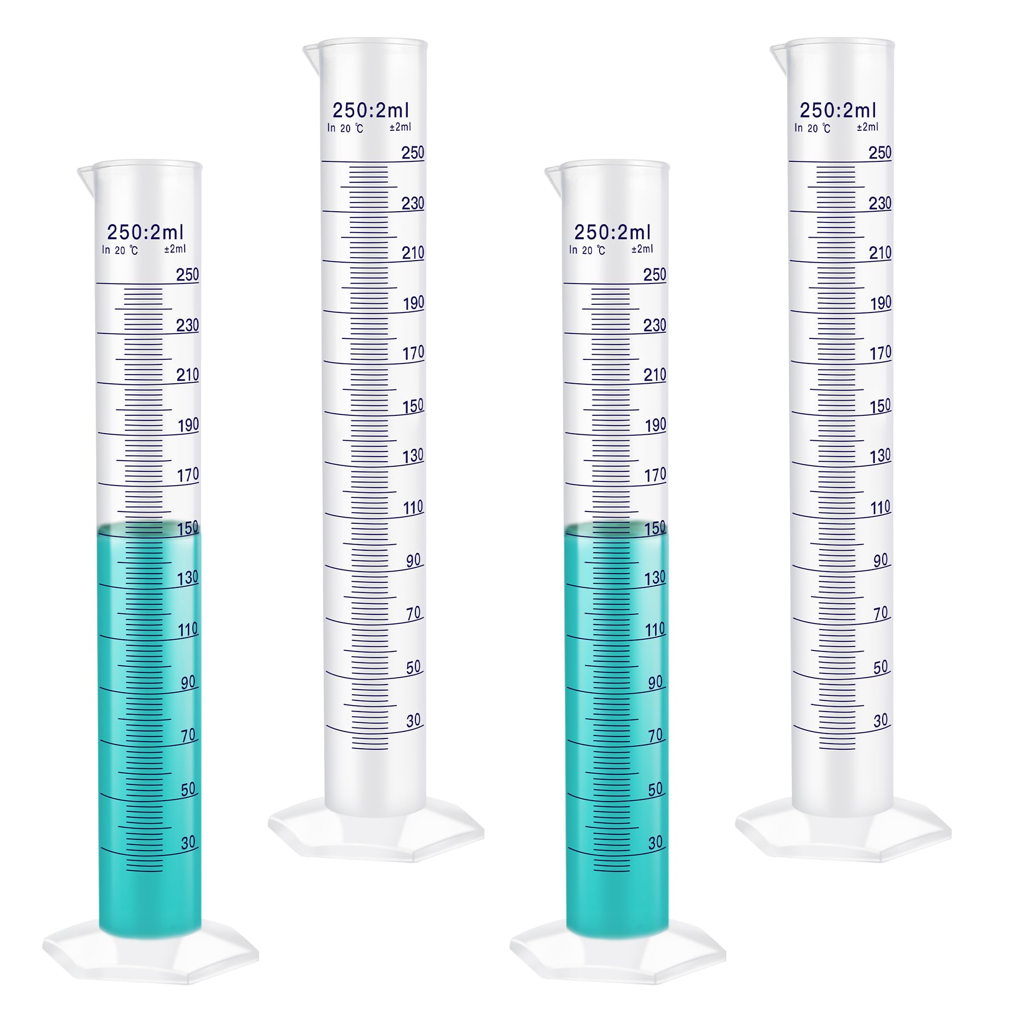 Snapklik.com : LABINVO 250 Ml Graduated Cylinder Set, 4pcs Of Blue ...