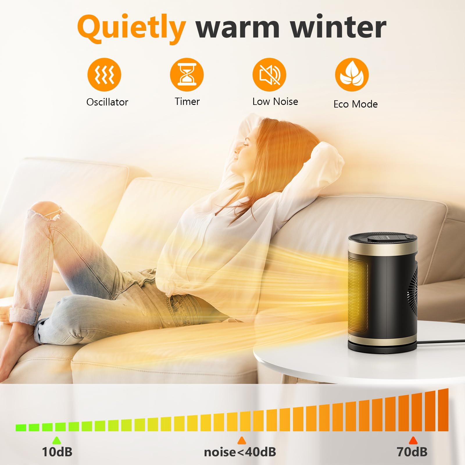 JUCJET Space Heater heaters for indoor use, 1500W PTC Ceramic space ...