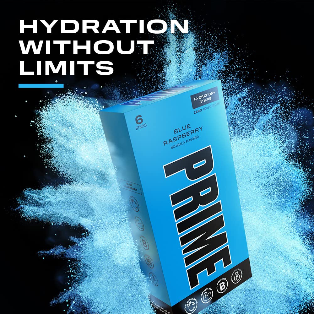 PRIME HYDRATION+ Sticks Blue Raspberry | Hydration Powder Single Serve ...