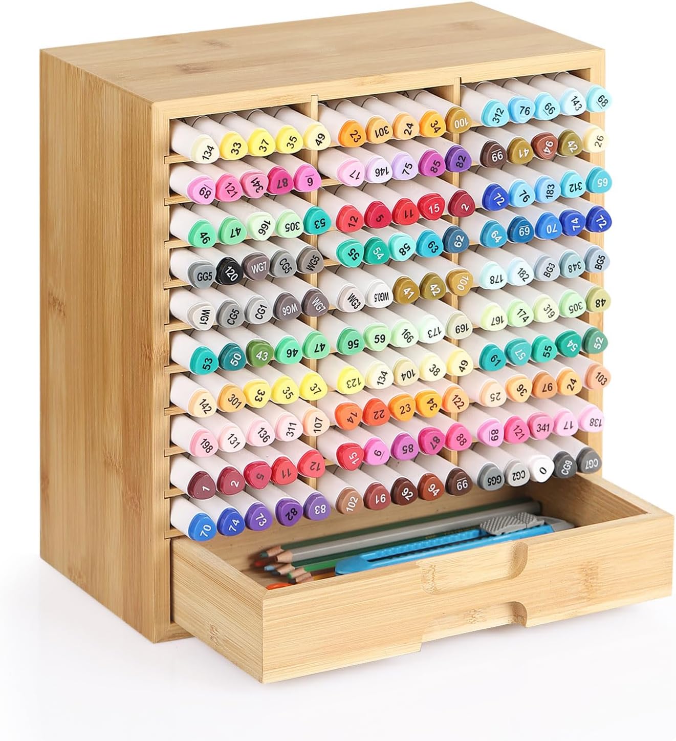 Amazon.com: DUJEN 180 Slots Marker Storage and Organizer, Color Pencils ...