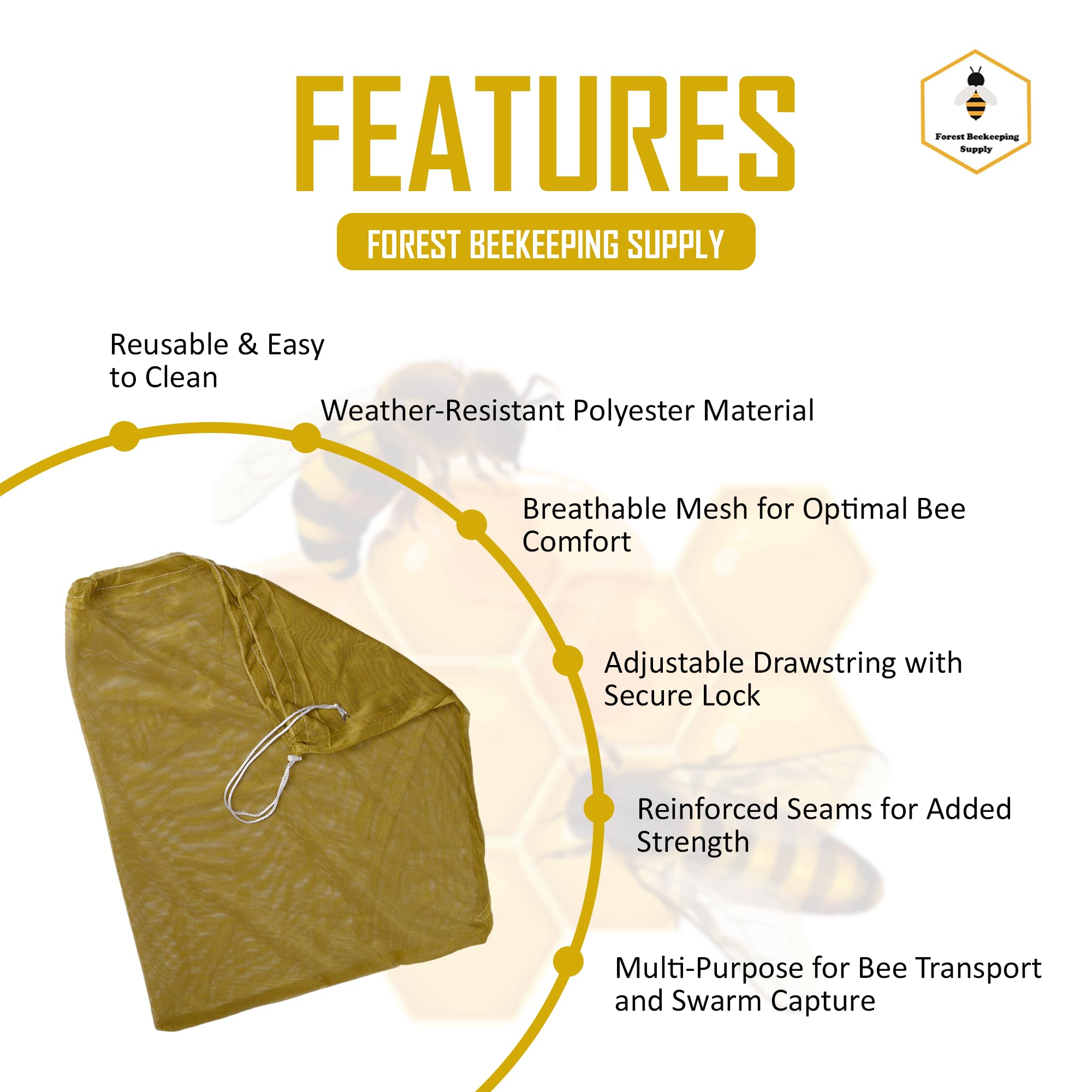 Snapklik.com : Premium Beekeeping Hive Package Mesh Transport Bags, 100 ...