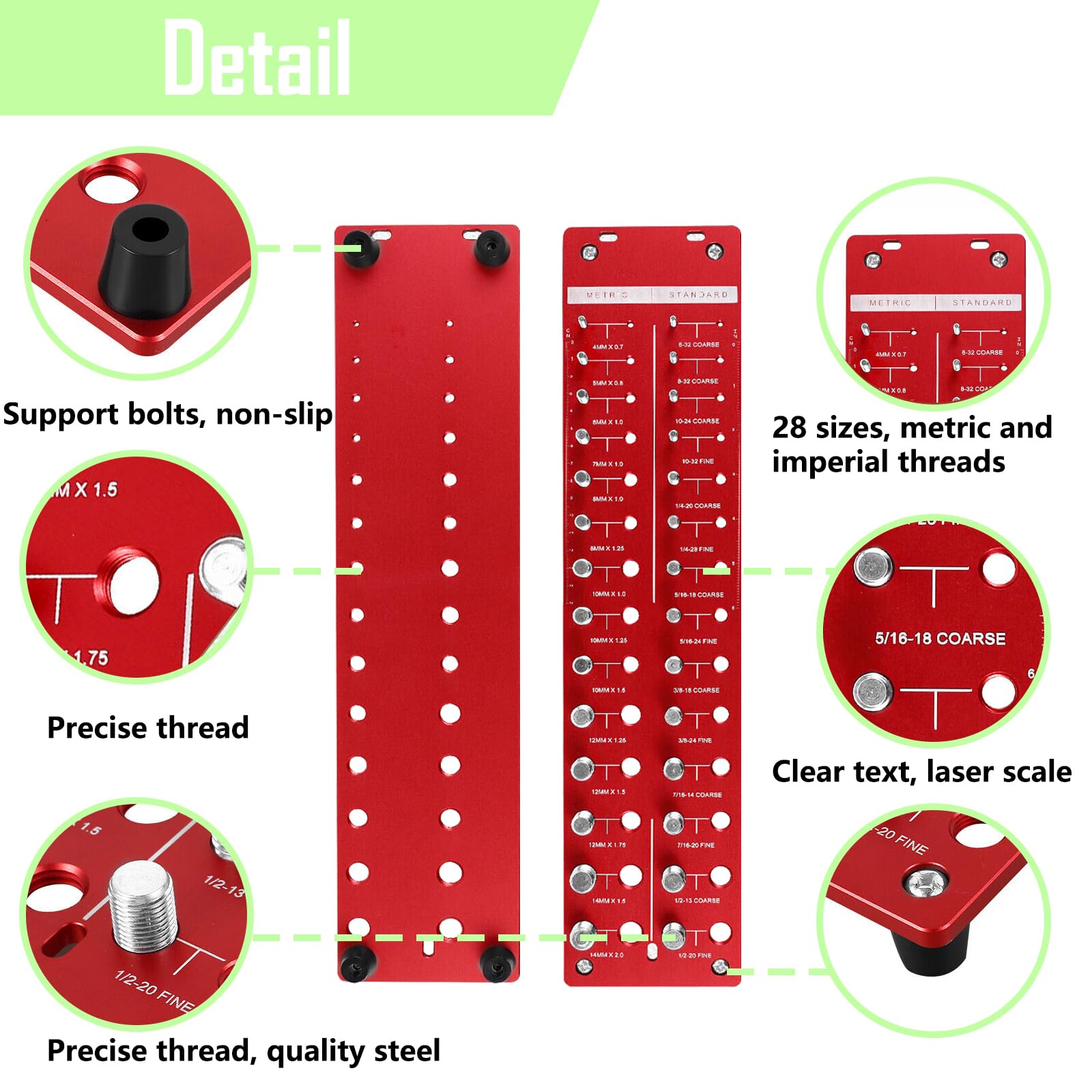 Bolt And Nut Identifier Gauge Thread Checker Gauge - Metric & Imperial ...