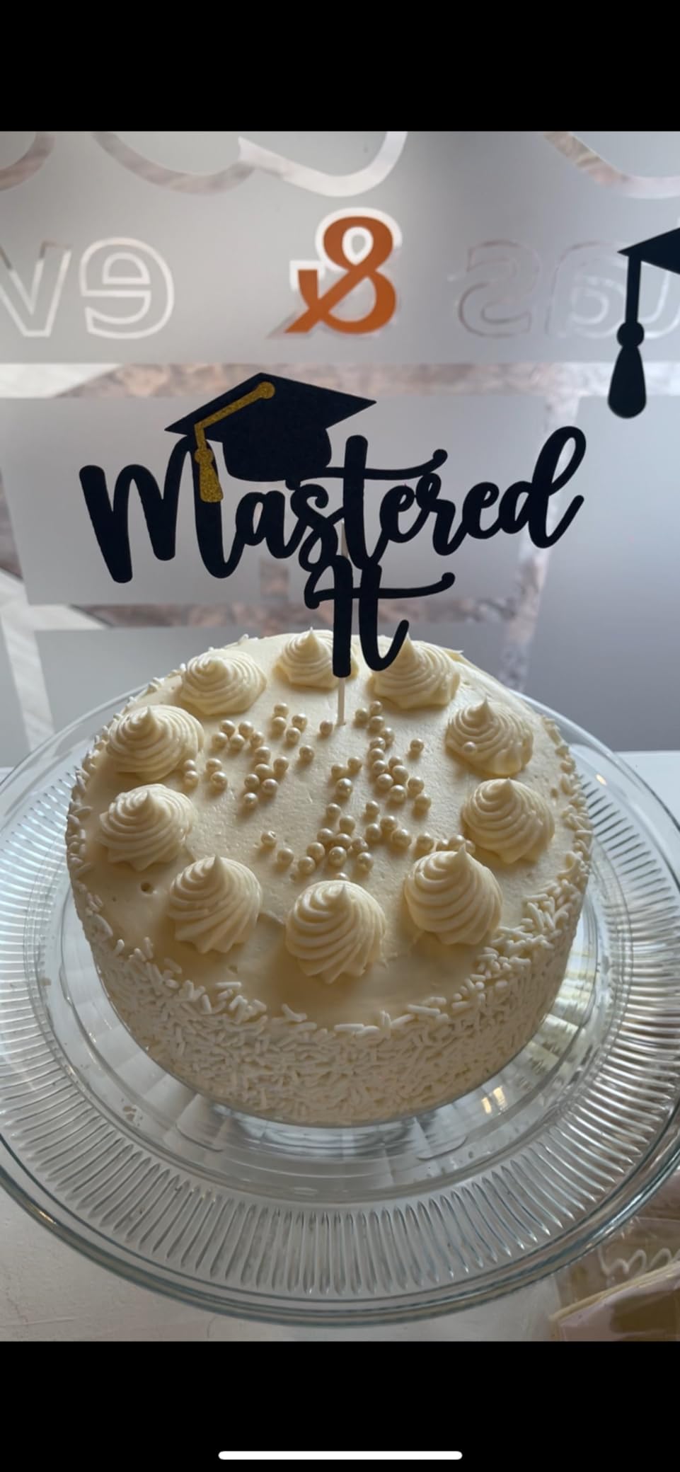 Amazon.com: Black Glitter Mastered It Cake Topper,College Grad ...