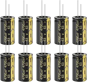 Amazon.com: SXQWEPGOM 10Pcs 4700uF 63V Aluminum Electrolytic Capacitor Kit 63V4700UF 22x40 High ...