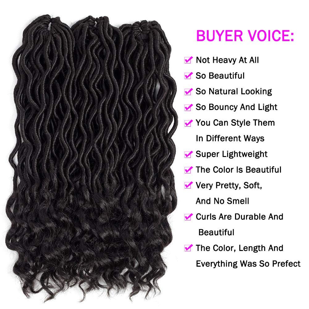 Buy Lihui Goddess Locs Crochet Hair 20Inch Curly Faux Locs Crochet Hair ...