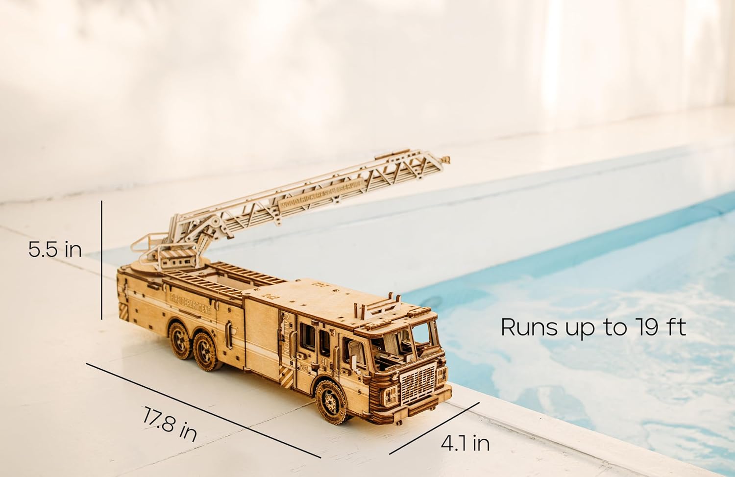 Wood Trick Rescue Firetruck Movable - Rotating Nepal | Ubuy