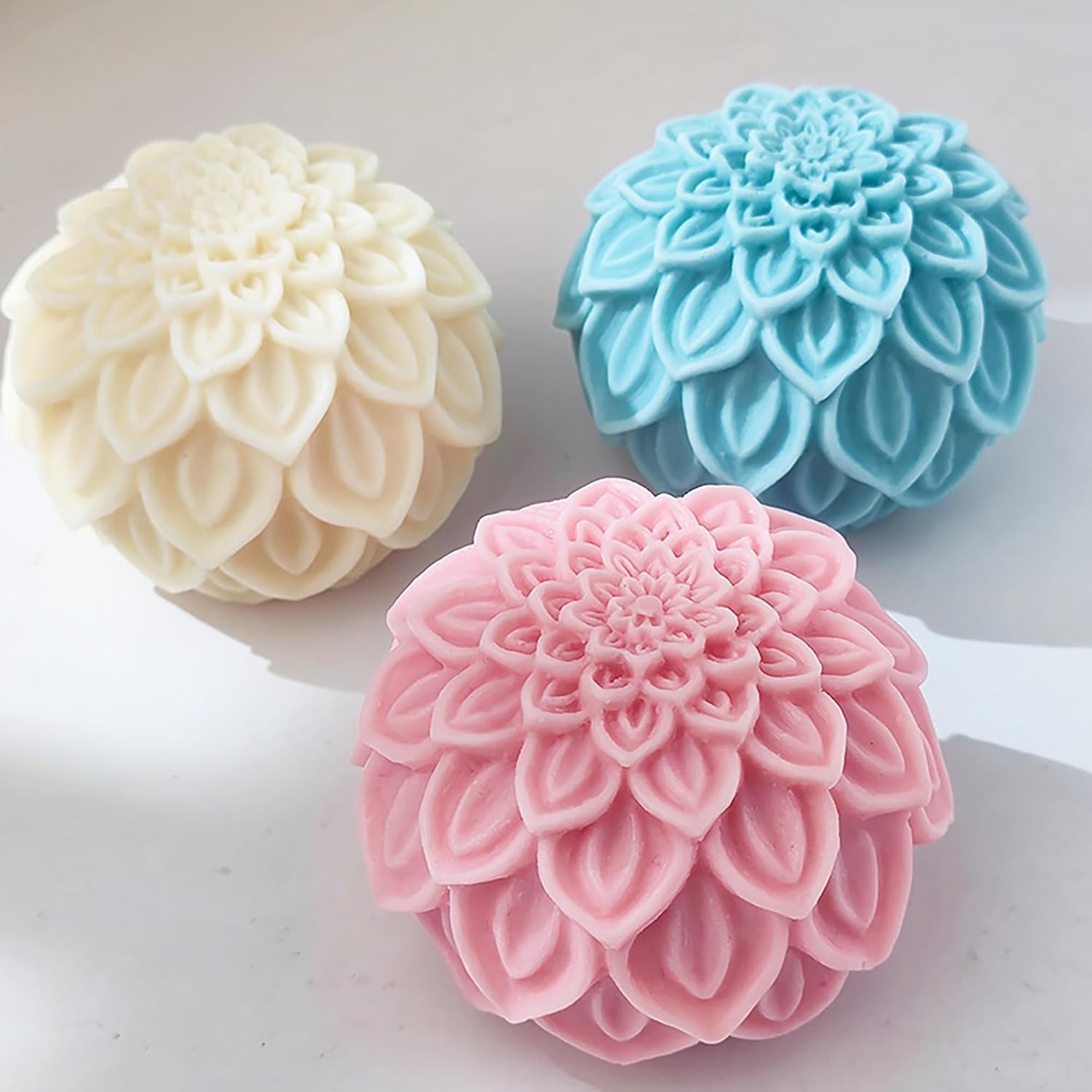 Amazon.com: Lotus Ball Candle Lotus Flower Peony Ball Flower Resin ...