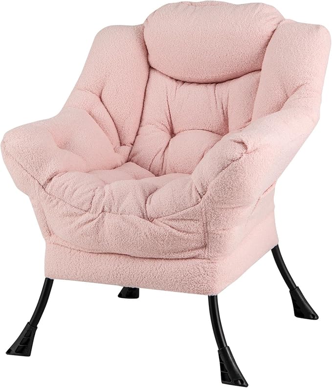 GORELAX Modern Lazy Chair,Upholstered Lounge Accent Chair, Single ...