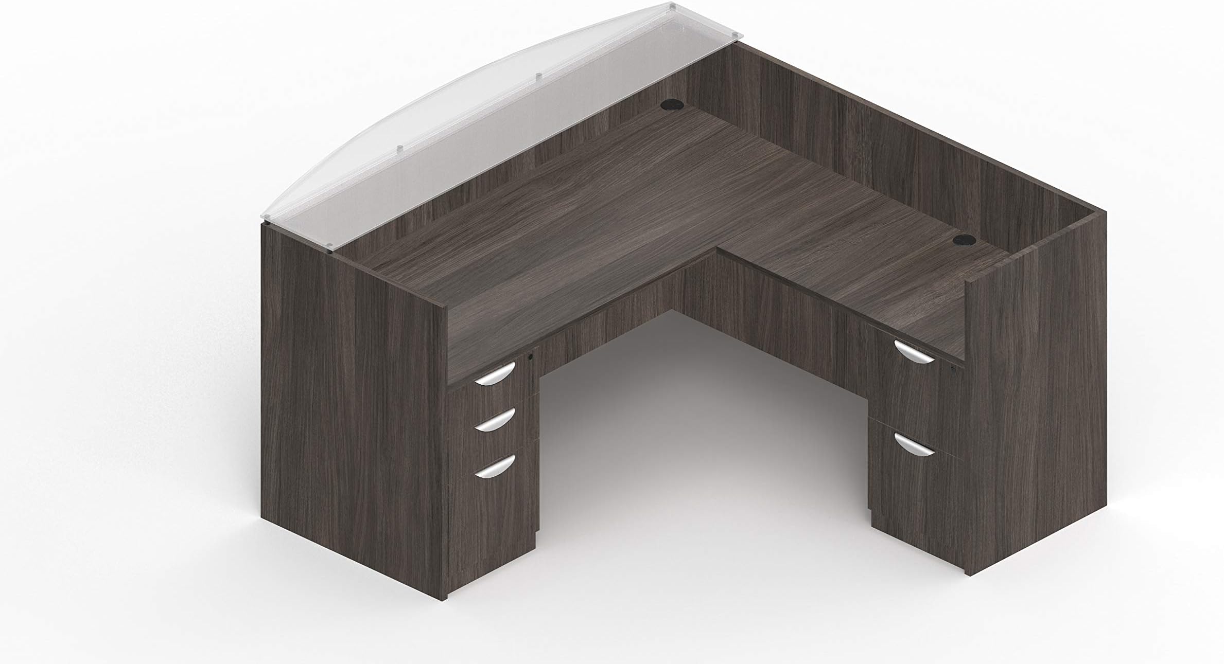 Amazon.com: Offices To Go L Shaped Reception Desk with Glass ...