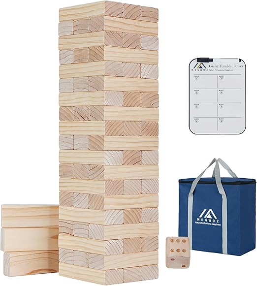 Amazon.com: Megwoz Giant Tumble Tower Family Games for Kids and Adults ...