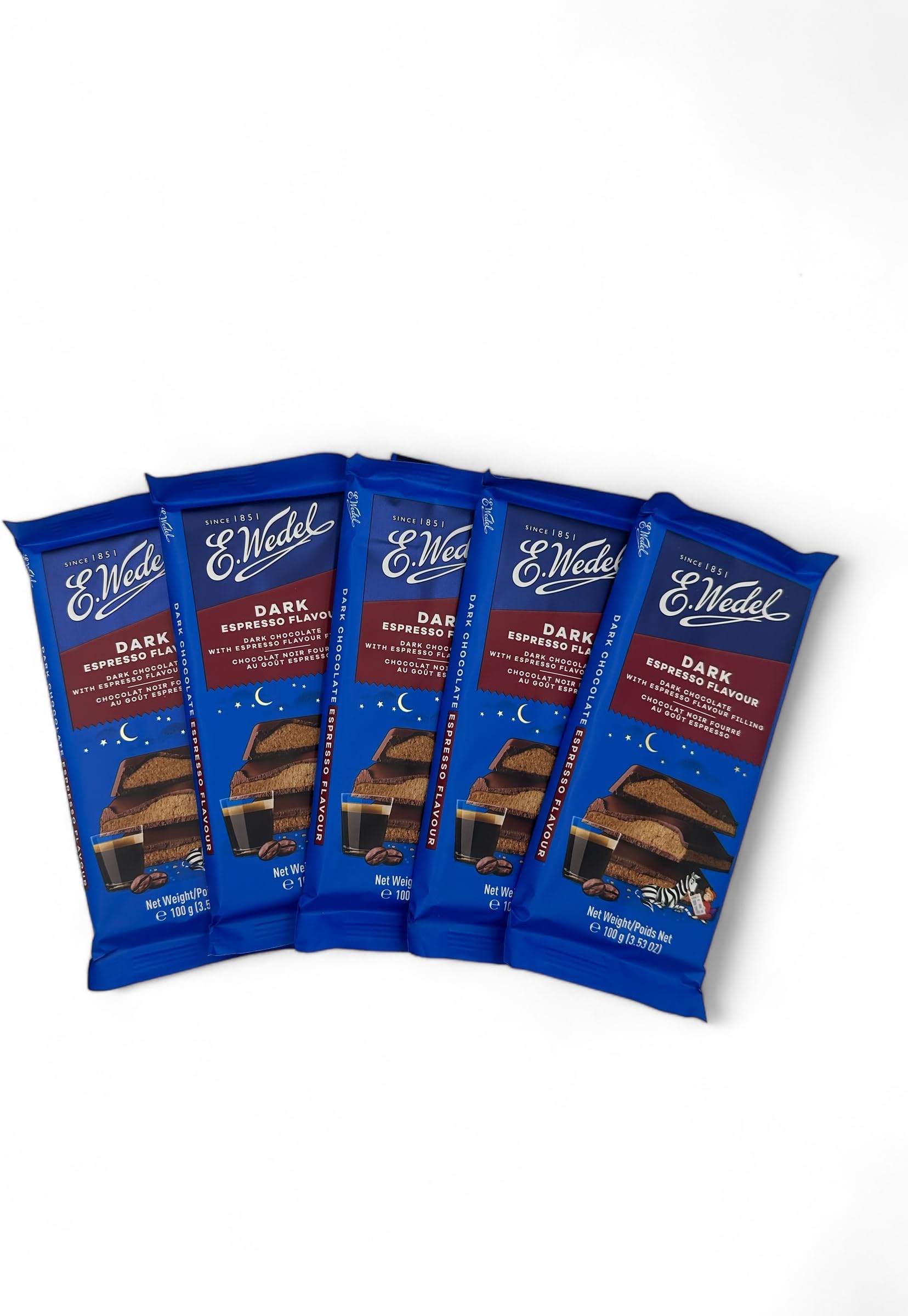 Amazon.com: E.Wedel Espresso Flavored Dark Chocolate Bars (Pack of 5 ...