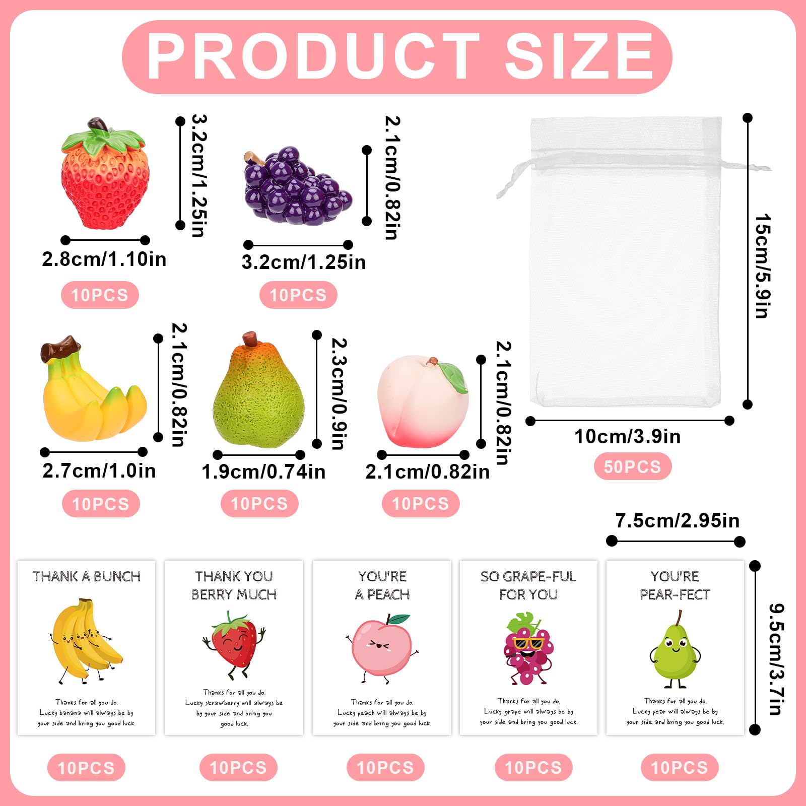 50 Sets Employee Encouragement Positive Cards, Pun Fruit Appreciation ...