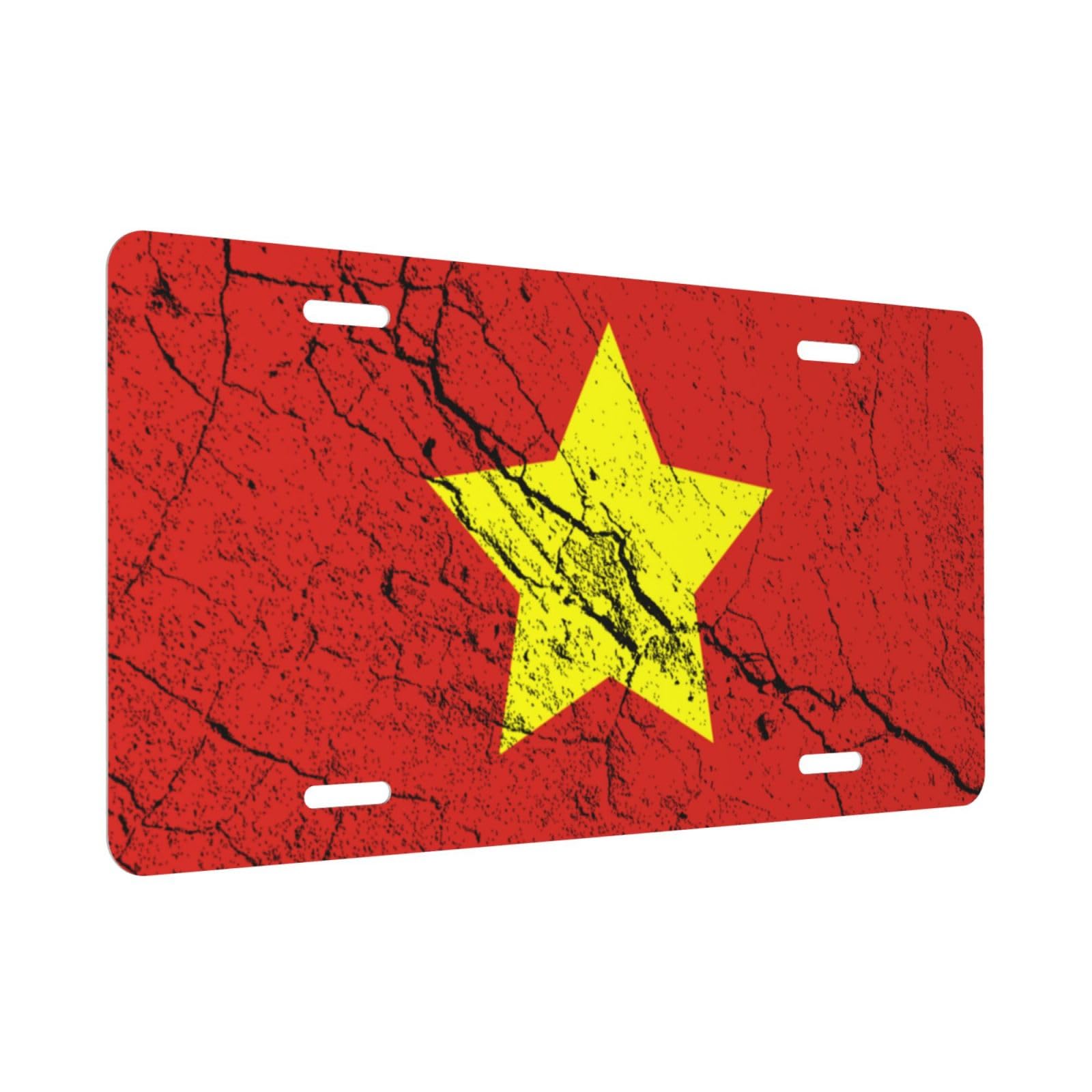 Aluminum Car Plate North Vietnam Flag License Plate - 6x12 Inch ...