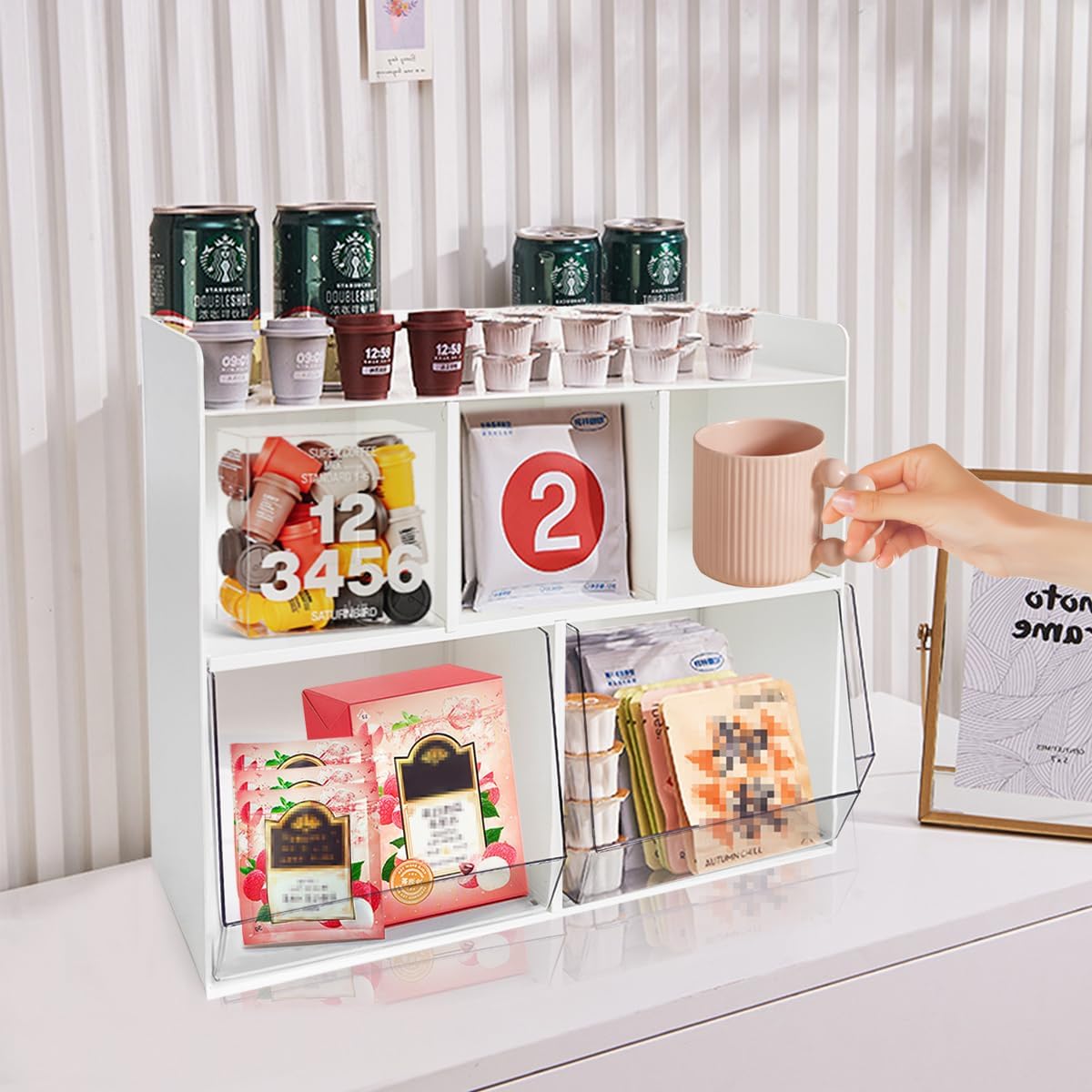 Amazon.com: Aomola Tea Bag Organizer Storage Holder with Drawers ...