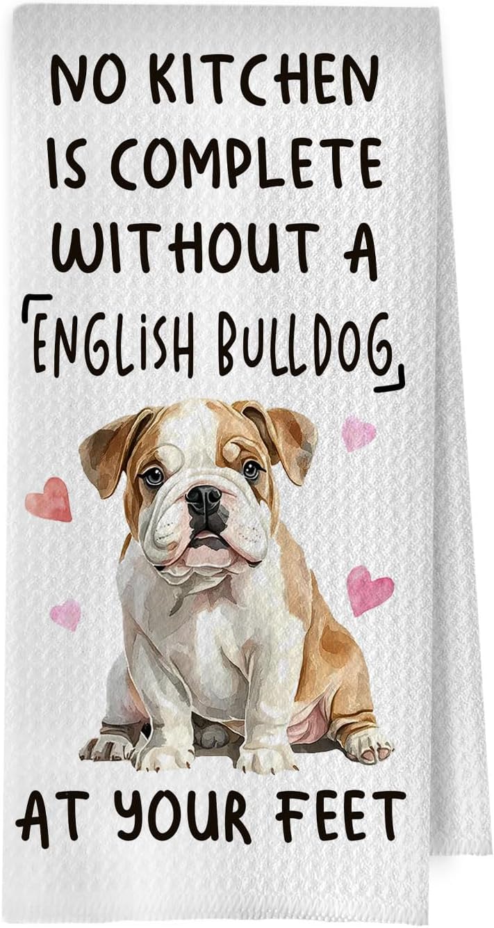 Amazon.com: XIVENHAVM English Bulldog Kitchen Towels - English Bulldog ...