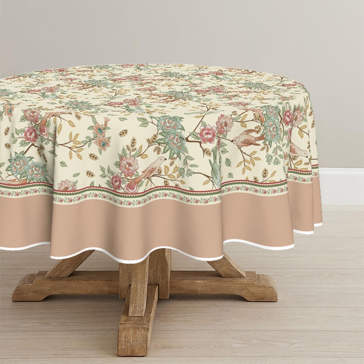 Amazon.com: Horaldaily Floral Round Tablecloth 70x70 Inch Round, Pink ...
