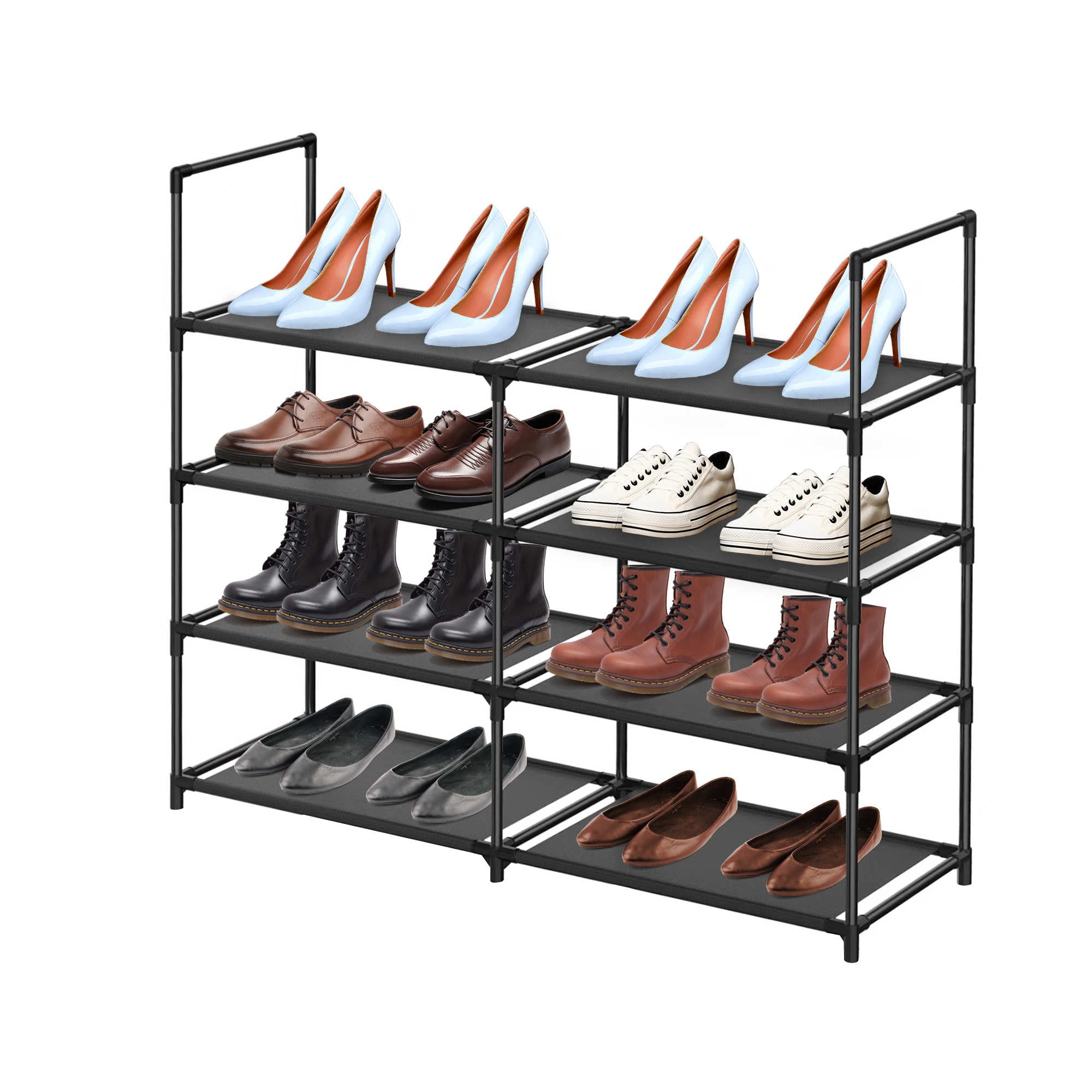 Amazon.com: SmartYeen 4-Tier Shoe Rack,16 Pairs Shoe Shelf Storage ...