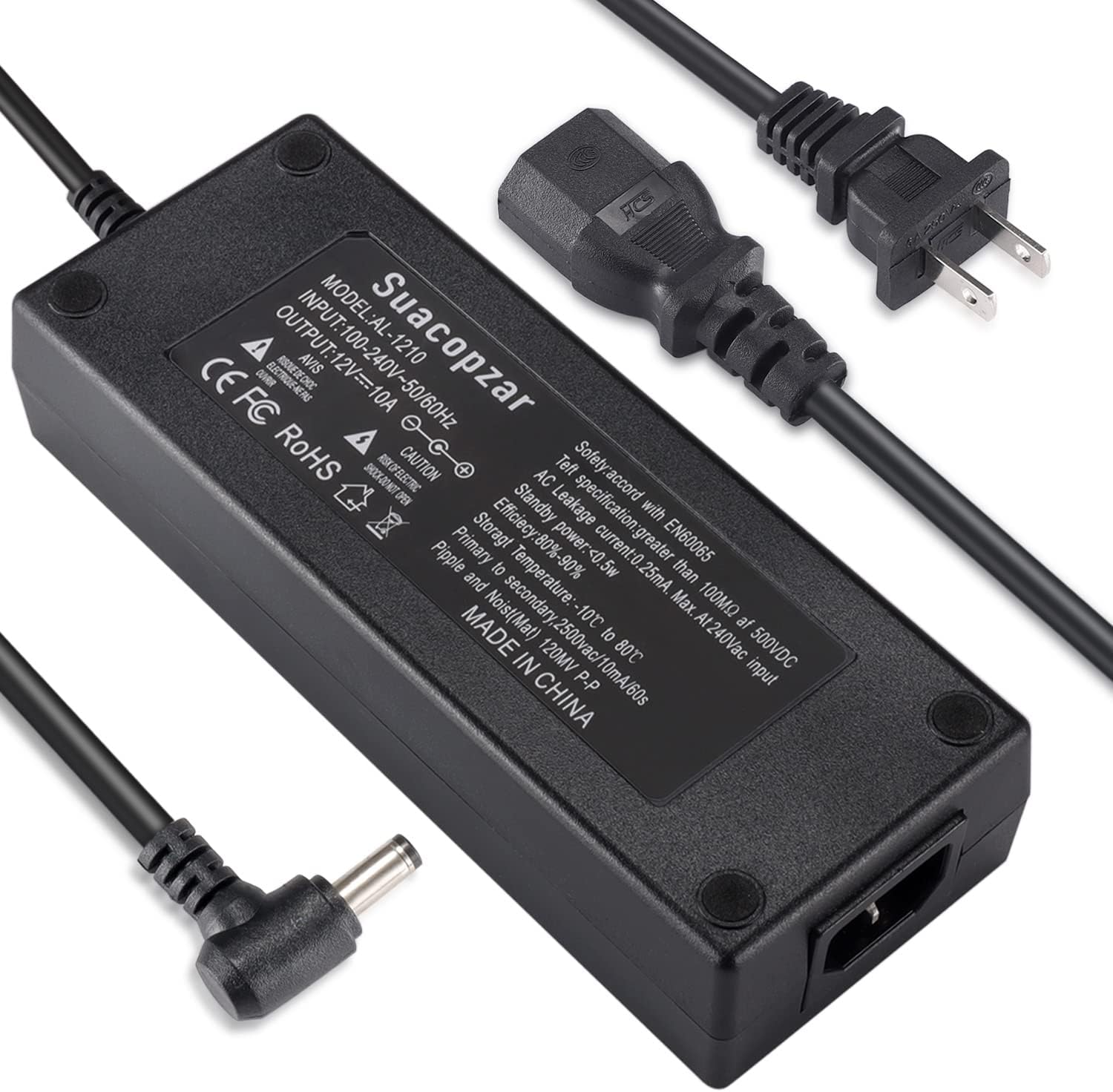 Amazon.com: Facmogu 12V 10A Power Supply AC to DC Adapter, AC to DC ...