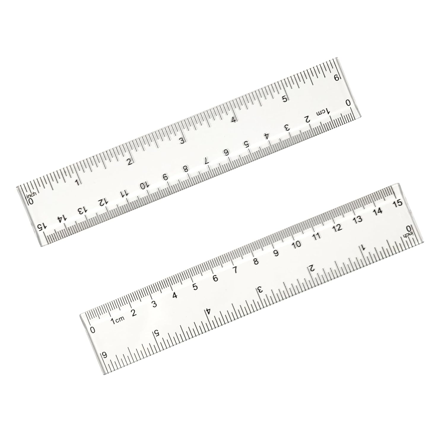 Amazon.com: Zotemo 2 Pack 6 inch Clear Plastic Ruler, 15 cm Straight ...