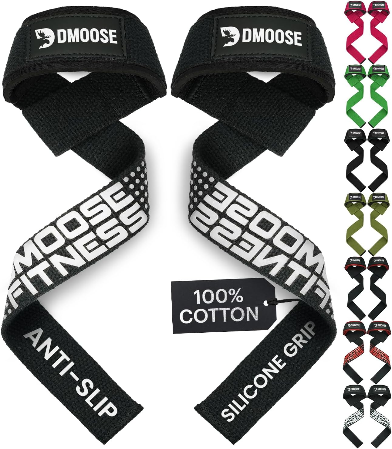 DMoose Lifting Straps, 24 inch (Pair) Wrist Straps for Weightlifting ...
