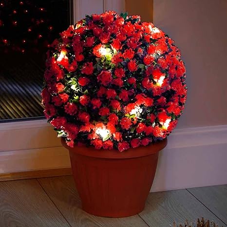 New Solar Powered Topiary Ball Lights - 27cm Topiary Balls with 20 ...