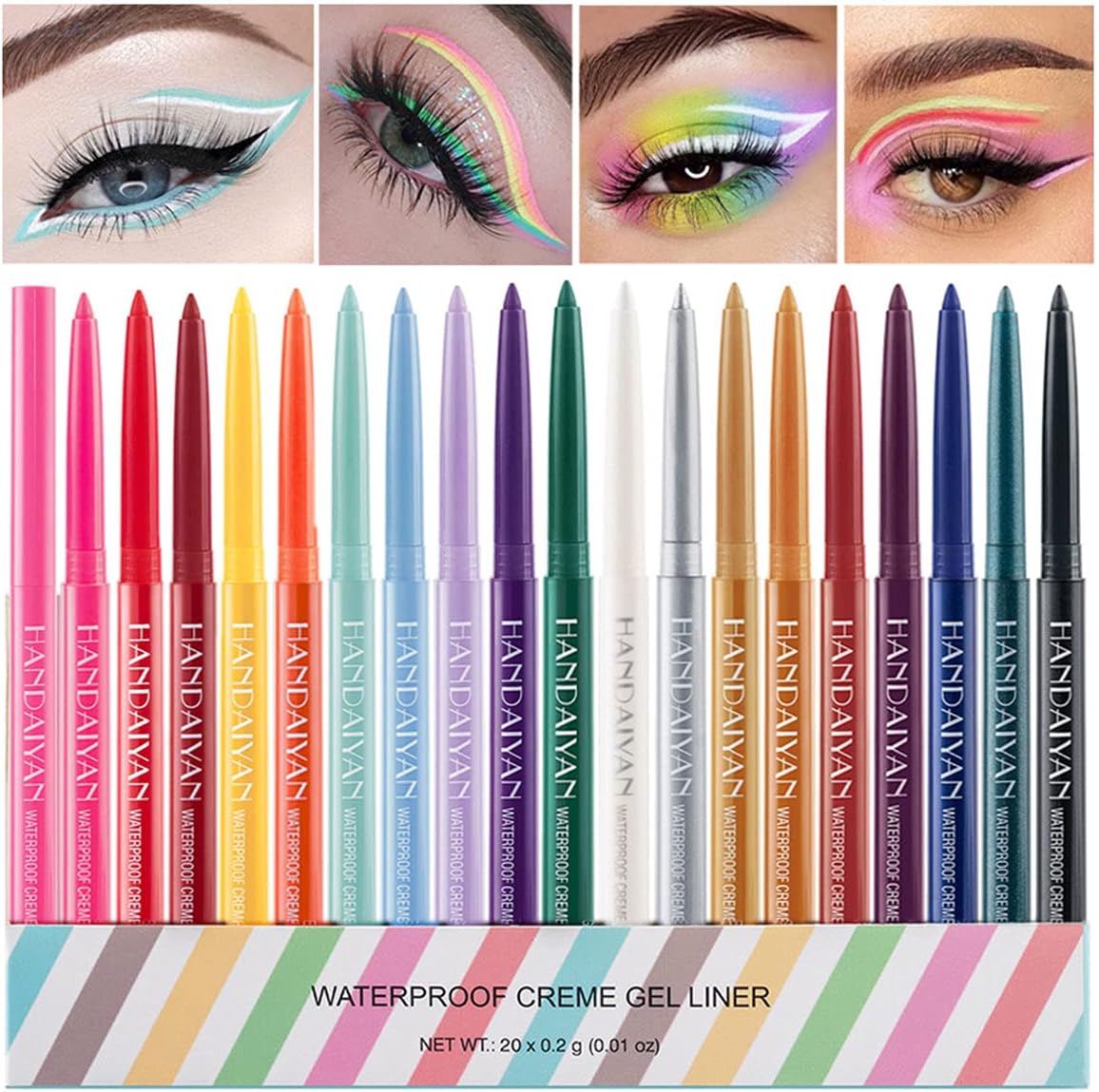 Amazon.com : ASCOKA 10 Colors Eyeliner Pencil for Women, Glitter Blue ...