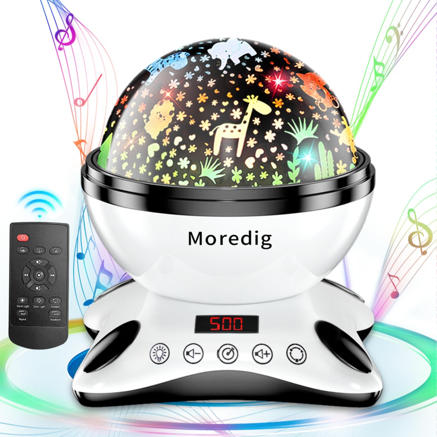 Amazon.com: Moredig Kids Night Light Projector, Remote Baby Night ...