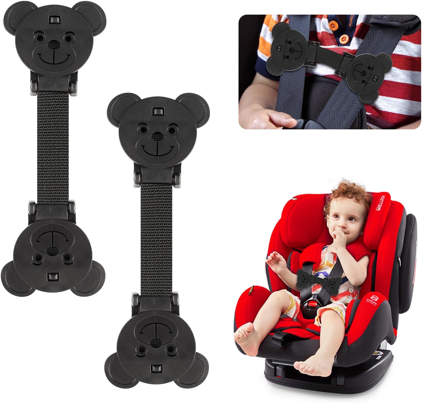 Amazon.com: QOPAHI Anti Escape Strap Lock Baby Harness Chest Clip, Baby ...