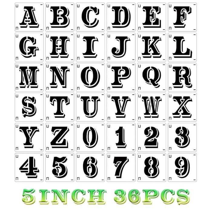 Buy 5 Inch Letter Stencils Alphabet Stencils for Painting on Wood ...