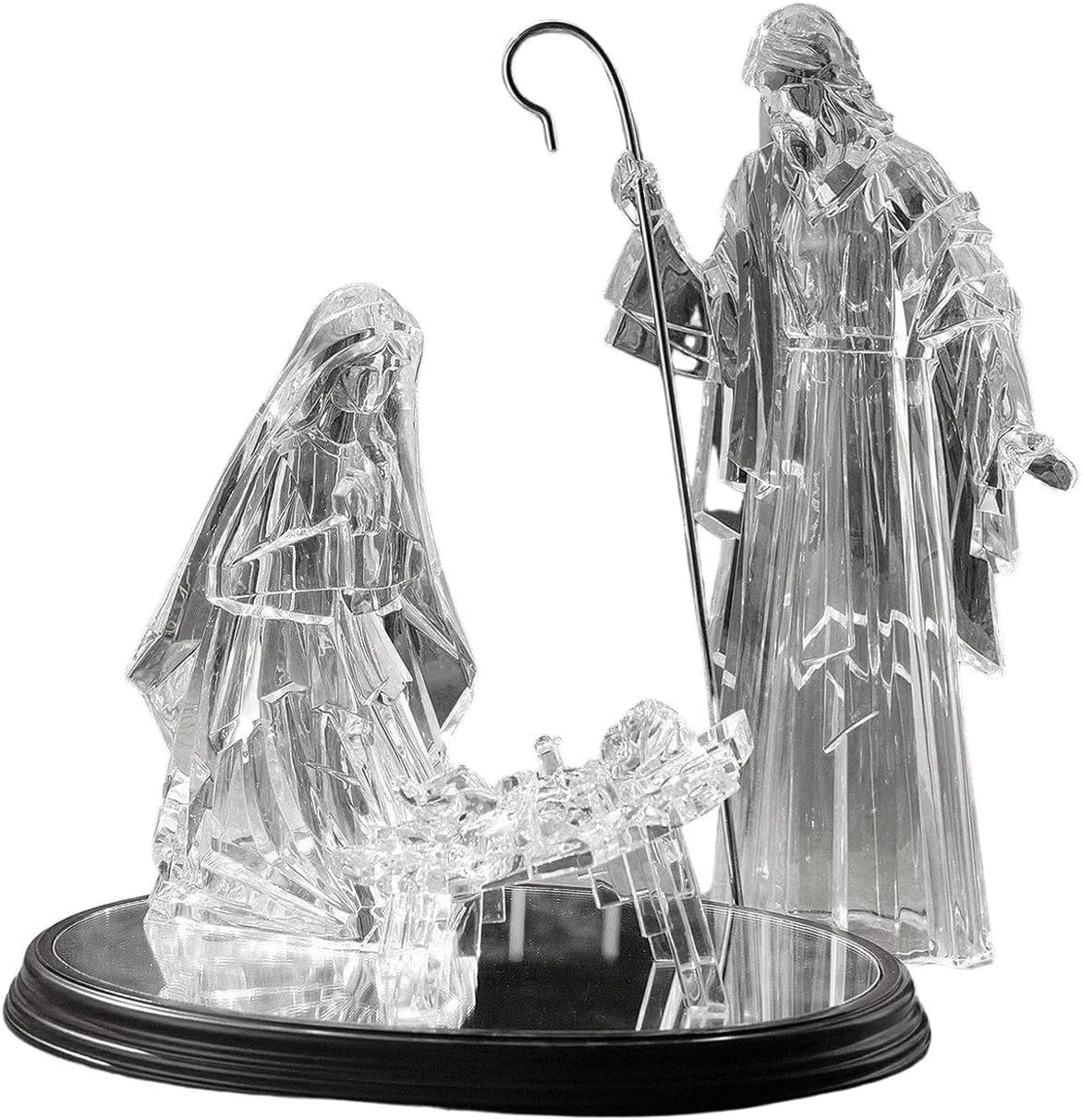 Amazon.com: Icy Crystal Illuminated Religious Holy Family Christmas ...