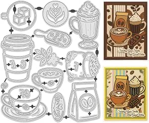 Amazon.com: UNICRAFTALE 21Pcs Coffee Cutting Dies for Card Making Metal ...