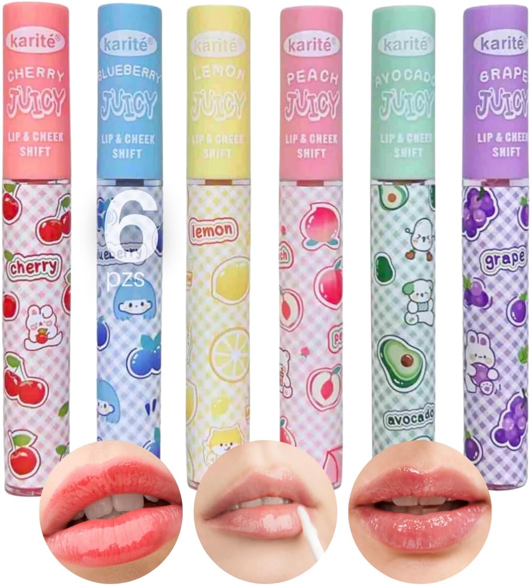 UNIVERSOENLÍNEA.COM Set 6 Labiales Gloss Magicos Hidratante Aroma Lip ...