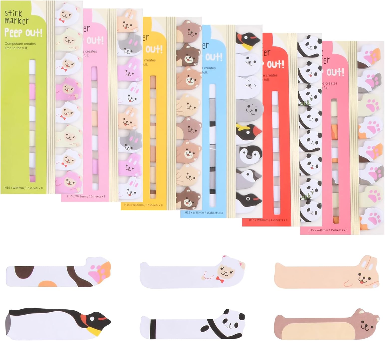 Volumoon 960 Sheets Sticky Notes, Mini Sticky Notes Animals, Cute ...