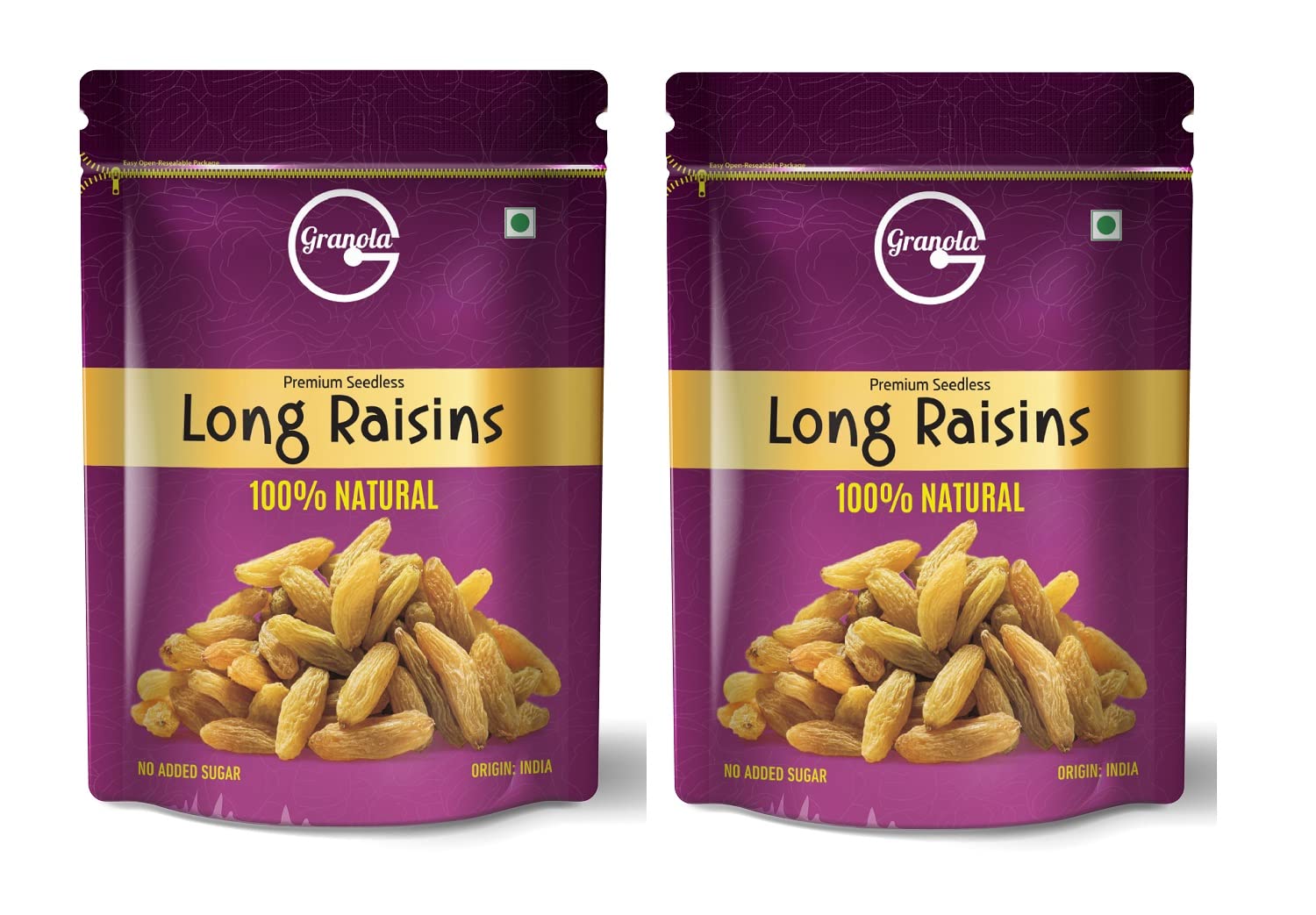 Granola Premium Seedless Long Raisins 500 g (Pack of 2) Value Pack ...