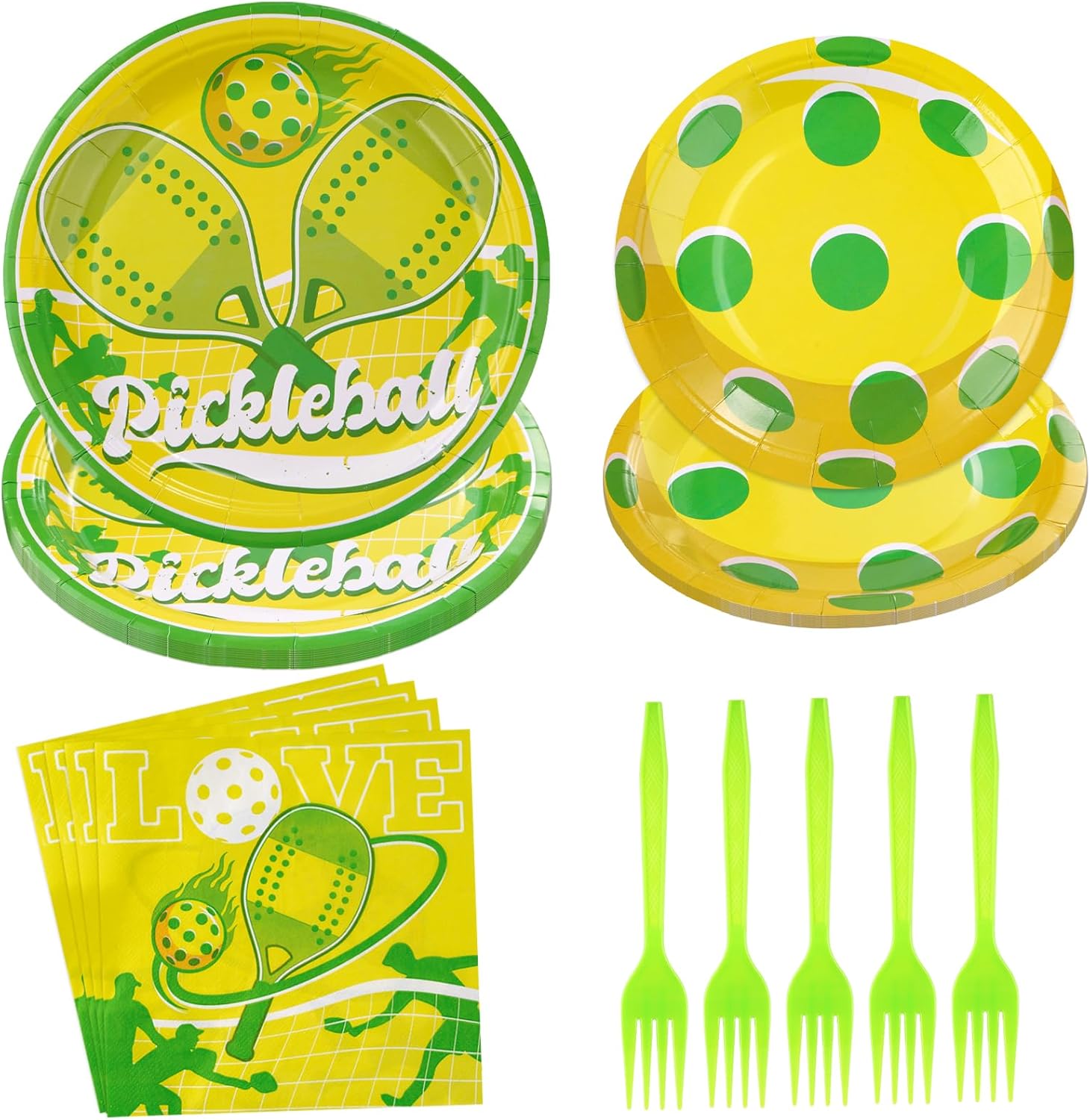 Amazon.com: 96Pcs Pickle-ball Party Supplies Pickle-ball Party Plates ...