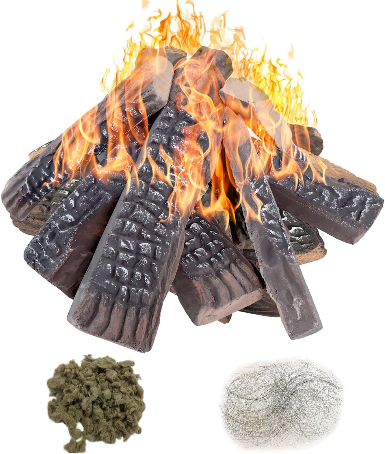 Amazon.com : Gas logs 10pcs Gas Fireplace logs,Simulated Fake firewood ...