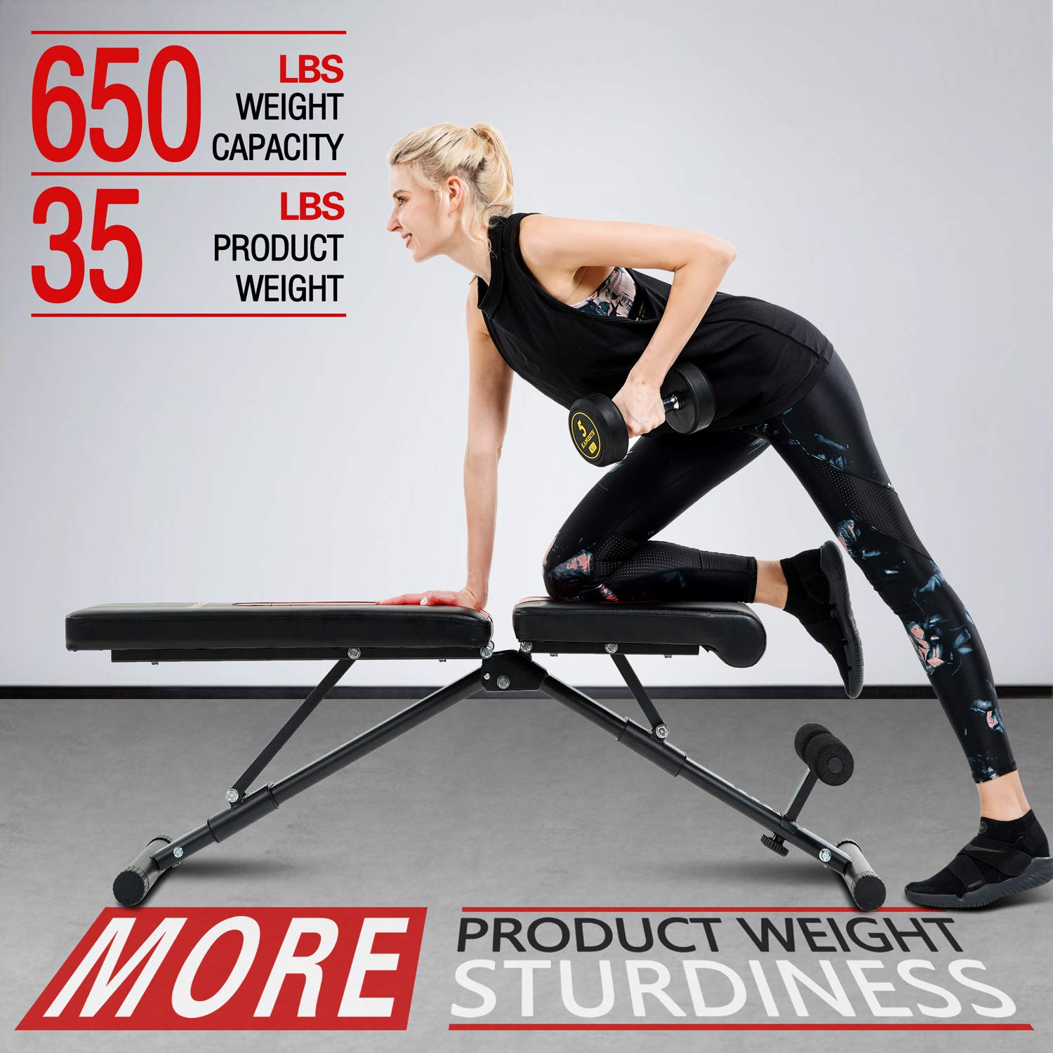 Snapklik.com : Vanswe Foldable Workout Bench Adjustable Weight Bench ...