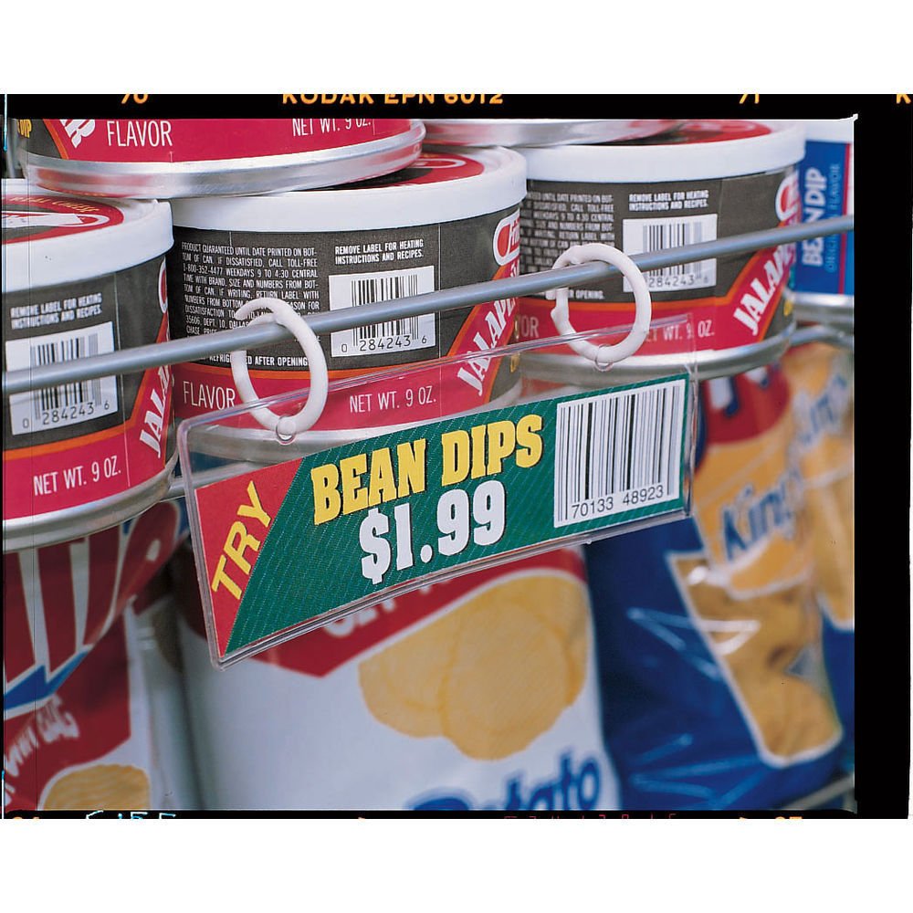 Amazon.com: Shelf Price Tag Holder with Rings Clear Vinyl UPC Tag ...